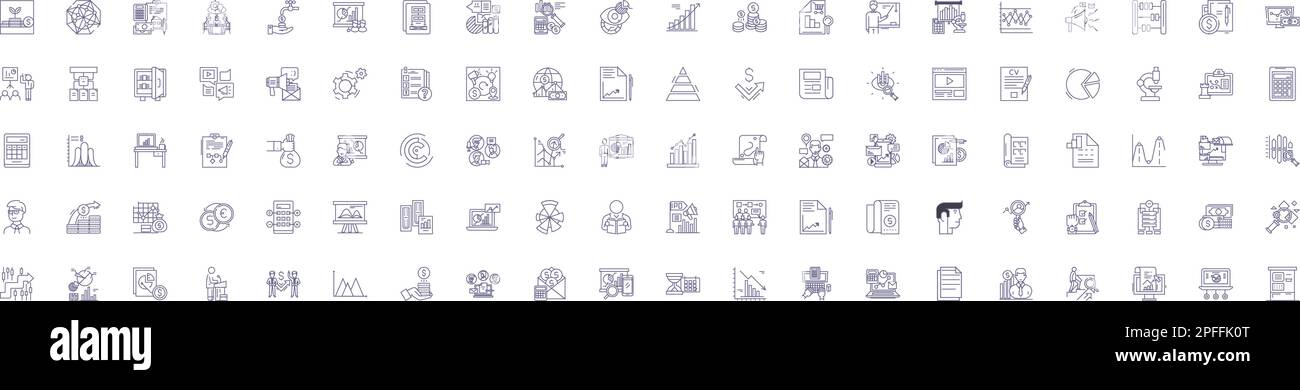 Financial Analysis Line Icons Signs Set Design Collection Of Budgeting Forecasting Ratios
