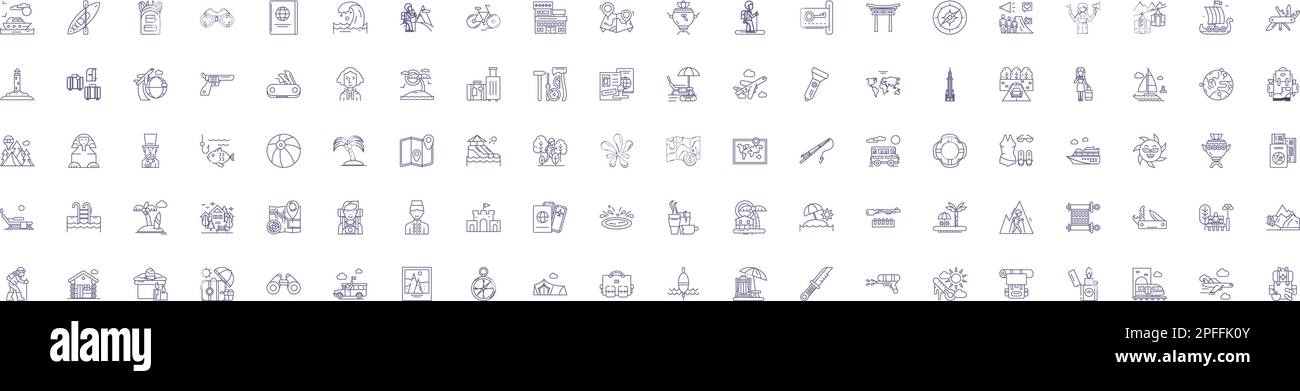 Historical tourism line icons signs set. Design collection of Heritage ...