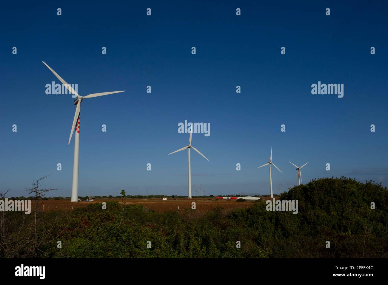 2022 April 26 Italy, Europe. Wind turbine for generate electricity with ...