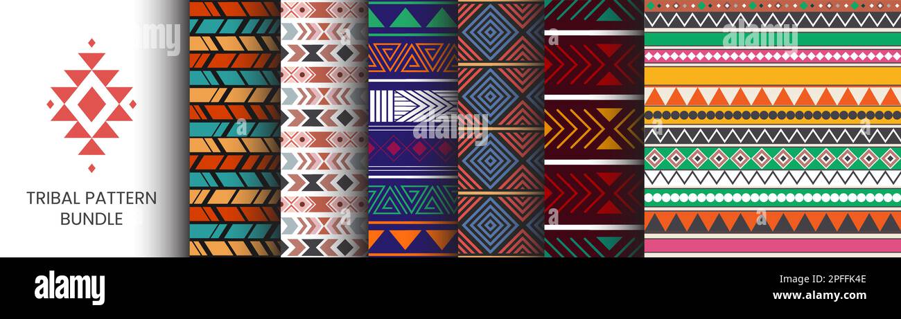 Collection Of Tribal Native Indigenous Seamless Patterns Ethnic