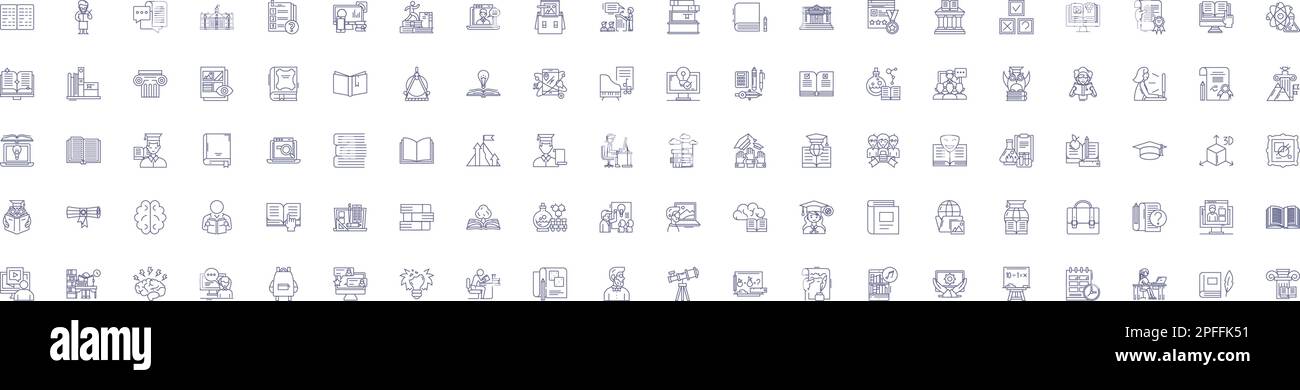 High school line icons signs set. Design collection of Education ...