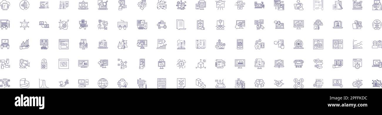Machine learning line icons signs set. Design collection of Machine ... Machine learning line icons signs set. Design collection of Machine ...