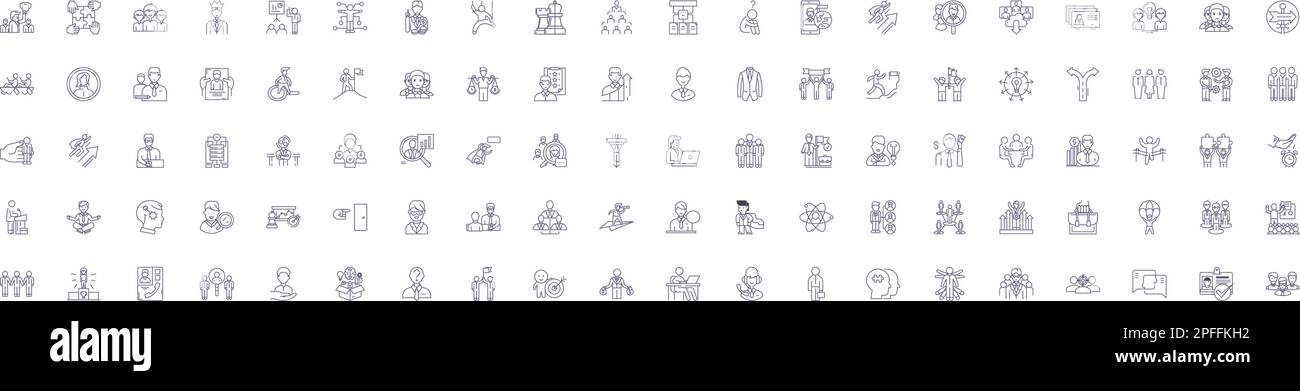 Business Process Line Icons Signs Set Design Collection Of Finance Production Management