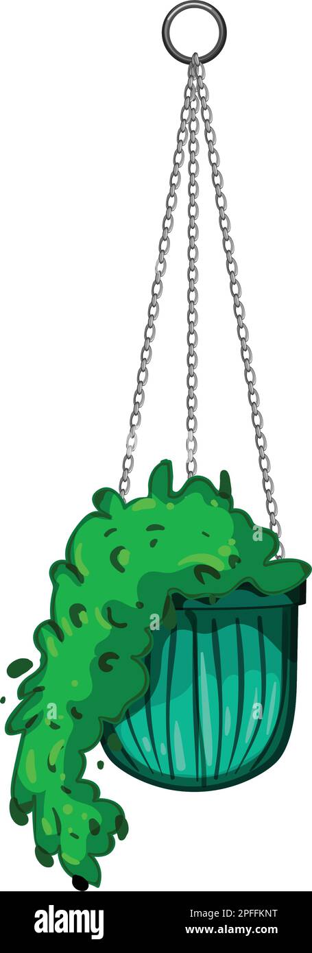 pot hanging planter cartoon vector illustration Stock Vector Image ...