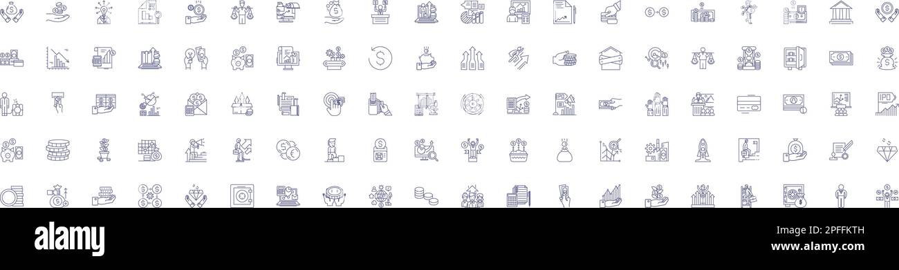 Economics line icons signs set. Design collection of Economy, Finance ...