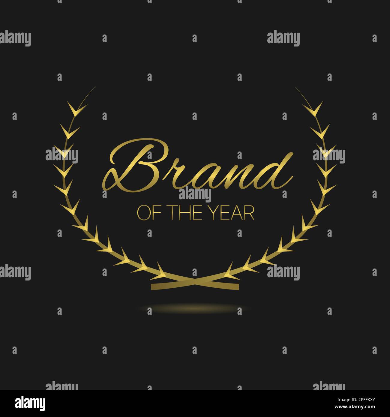 Brand of the year Golden laurel wreath label Stock Vector Image & Art ...