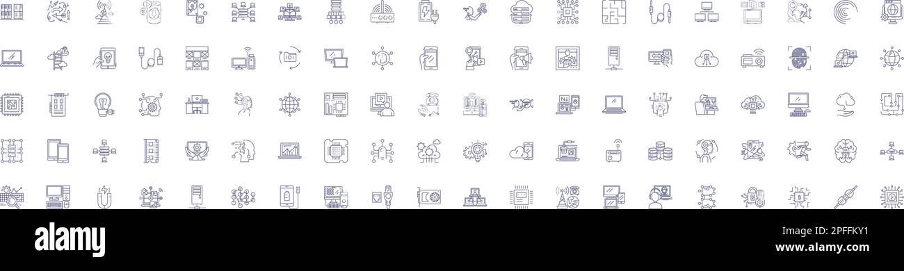 Electronics line icons signs set. Design collection of electronics ... Electronics line icons signs set. Design collection of electronics ...