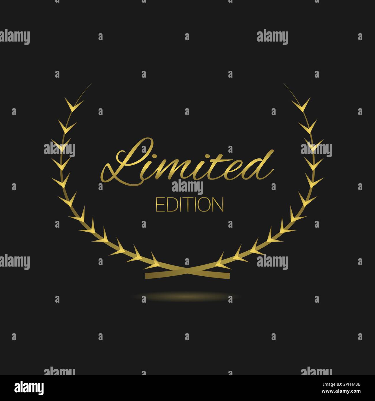 Limited edition golden laurel wreath vector label Stock Vector Image ...