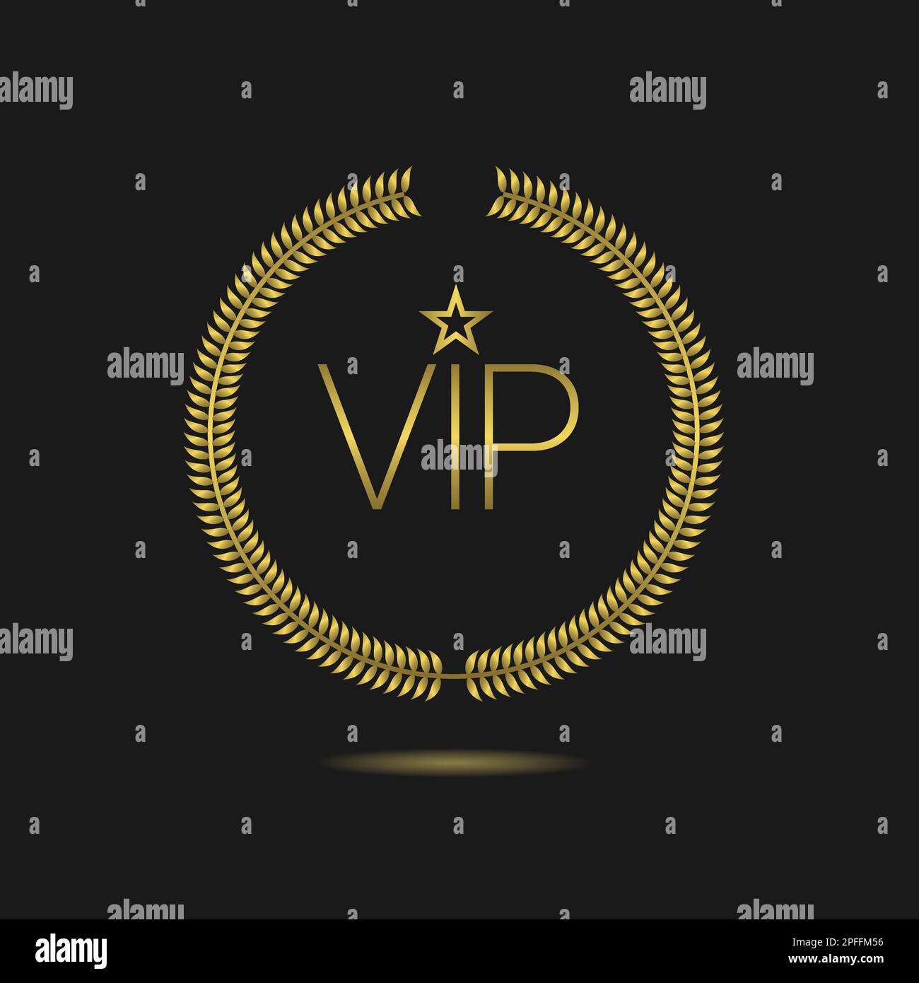 Vip golden laurel wreath vector label Stock Vector Image & Art - Alamy