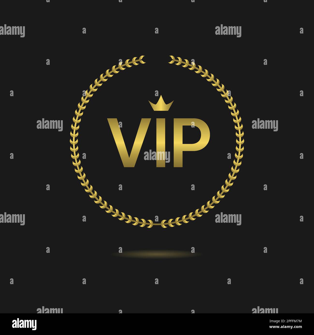 Vip golden laurel wreath vector label Stock Vector Image & Art - Alamy