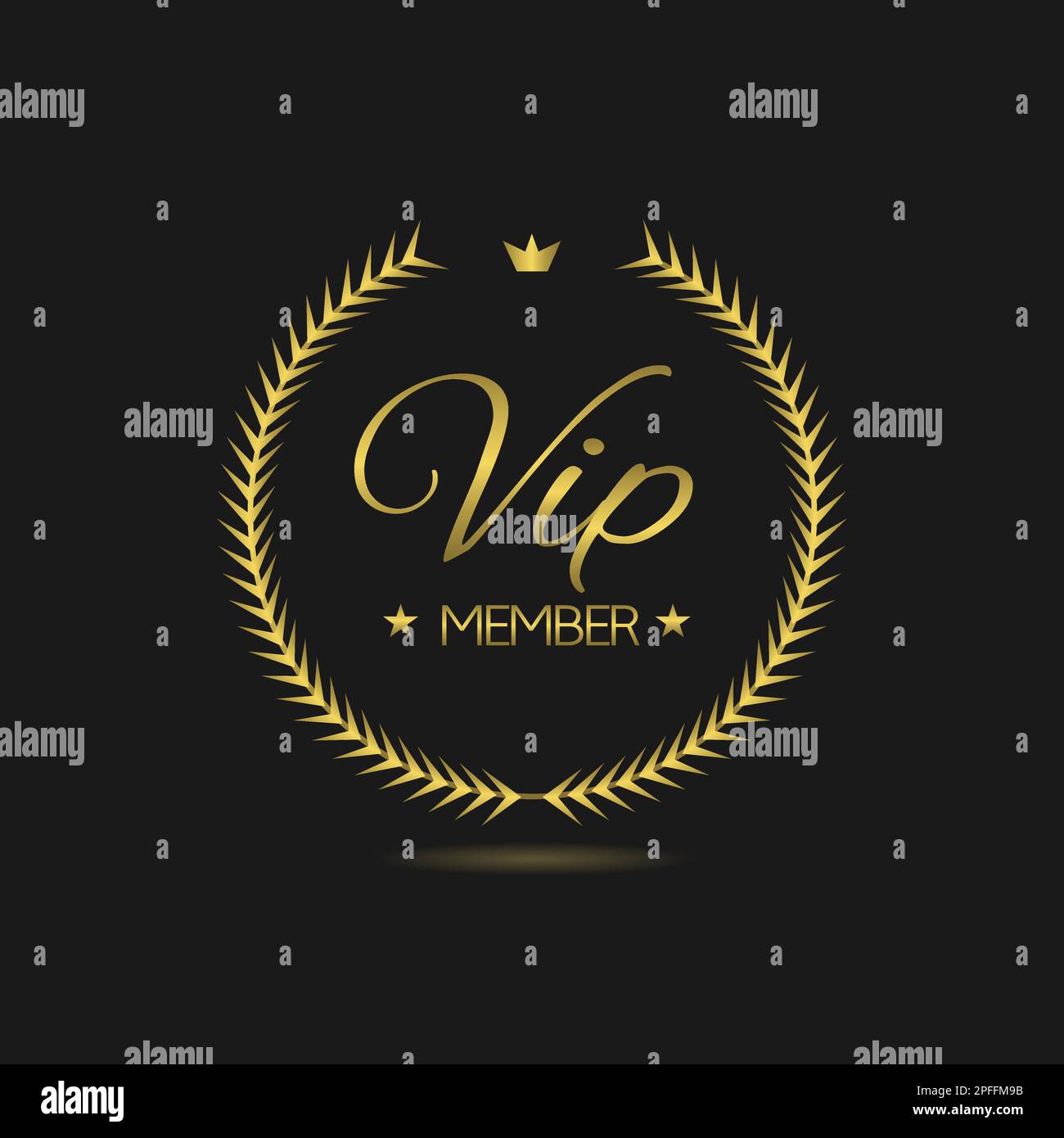 Vip member golden laurel wreath vector label Stock Vector Image & Art ...
