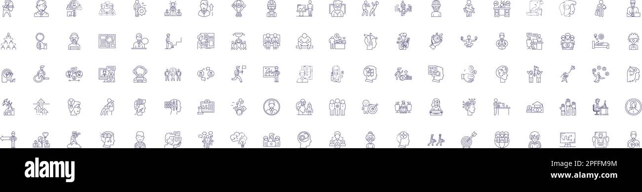 Career opportunities line icons signs set. Design collection of ...