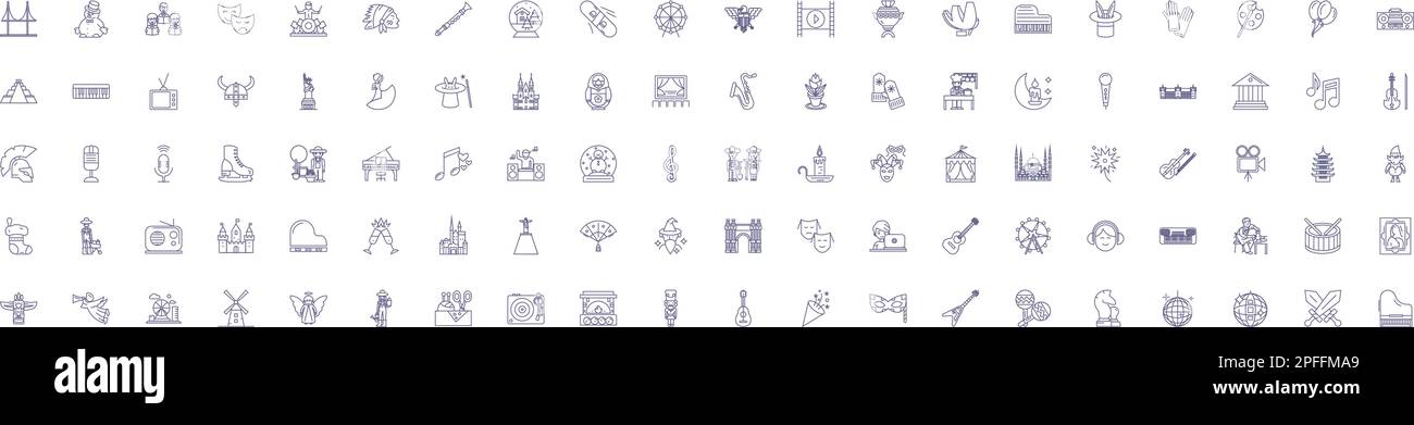 Culture line icons signs set. Design collection of Society, Custom ...