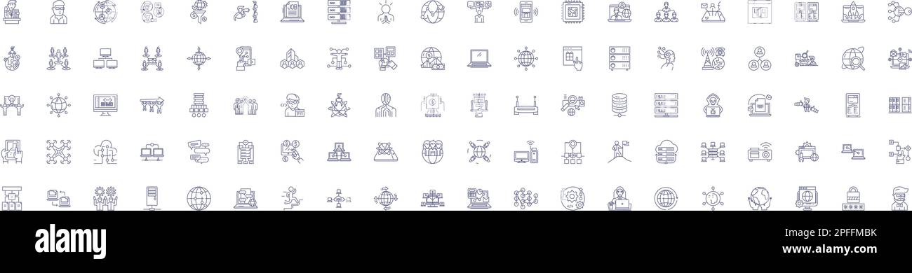 Business networking line icons signs set. Design collection of ... Business networking line icons signs set. Design collection of ...