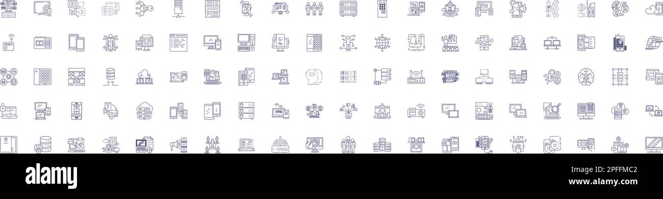 Database Line Icons Signs Set Design Collection Of Database Store Records Storage
