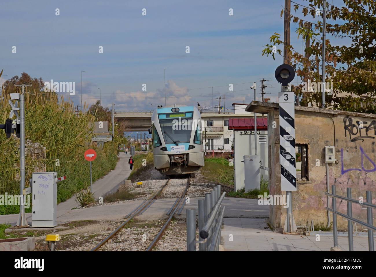 Hellenic railways Stadler GTW train at Patras Central Railway Station ...