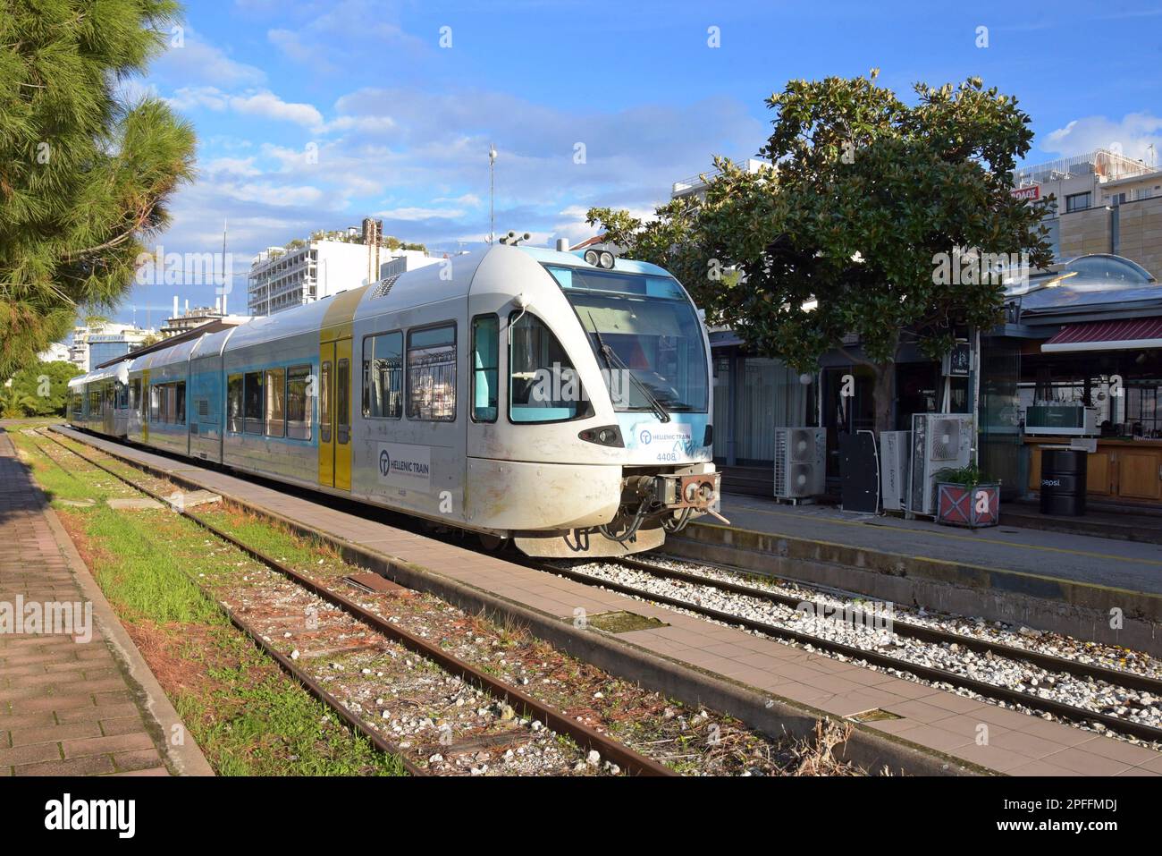 Hellenic railways Stadler GTW train at Patras Central Railway Station ...