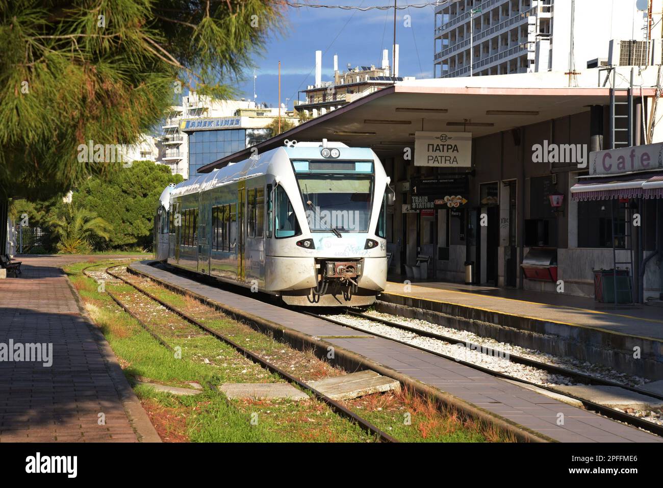 Hellenic railways Stadler GTW train at Patras Central Railway Station ...