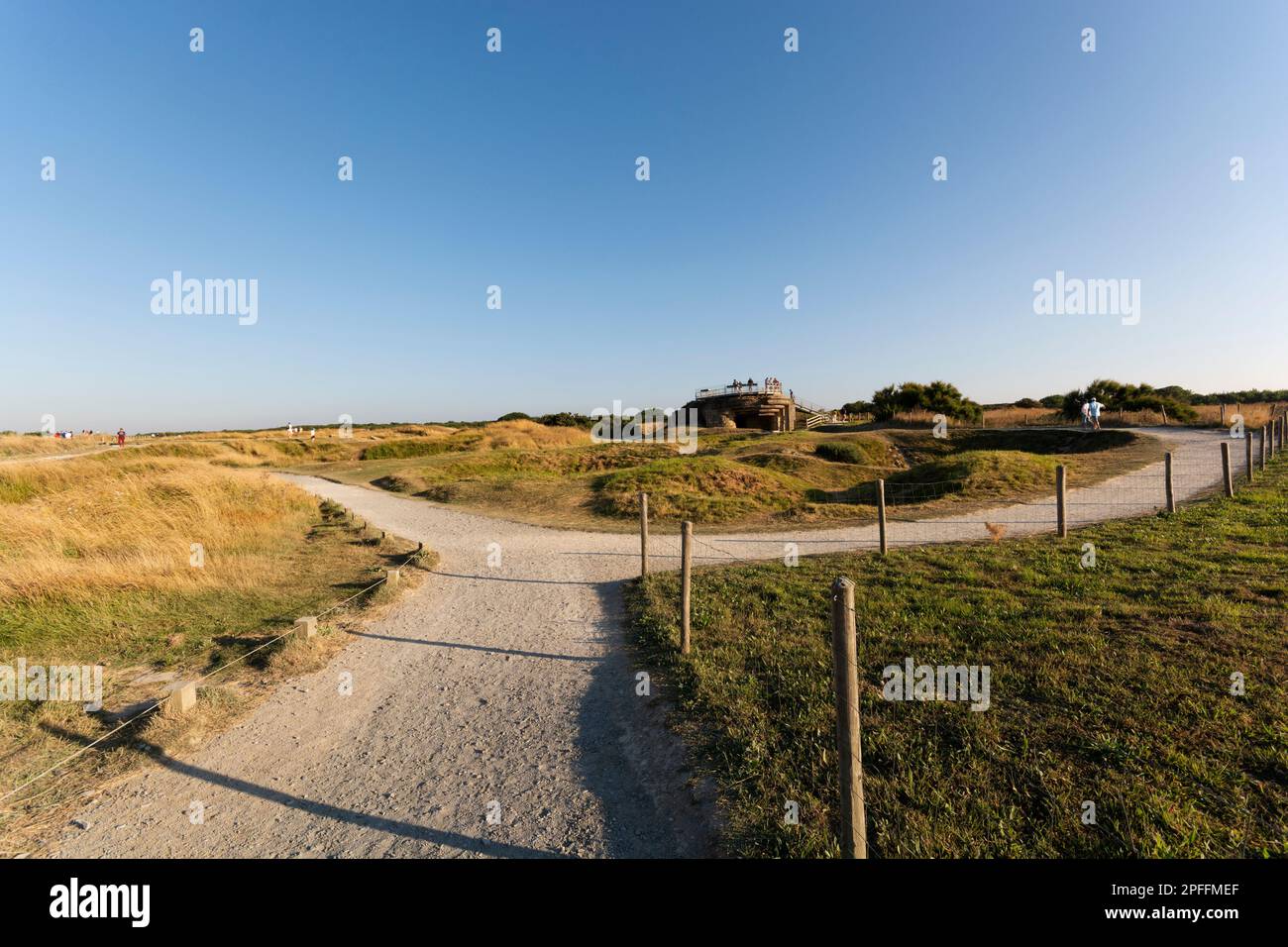 World War II ruins at the Pointe du Hoc. Coast of Normandy, between ...