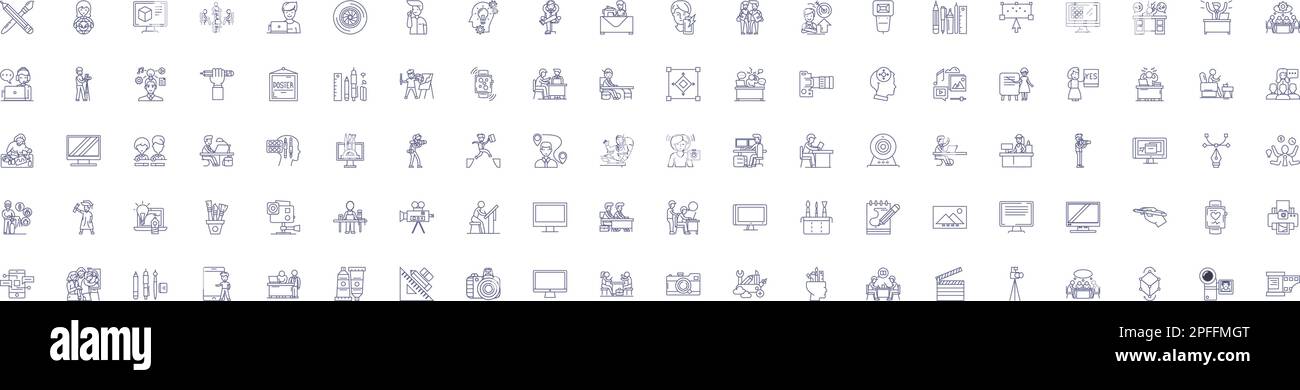 Designer line icons signs set. Design collection of Designer, Fashion ...