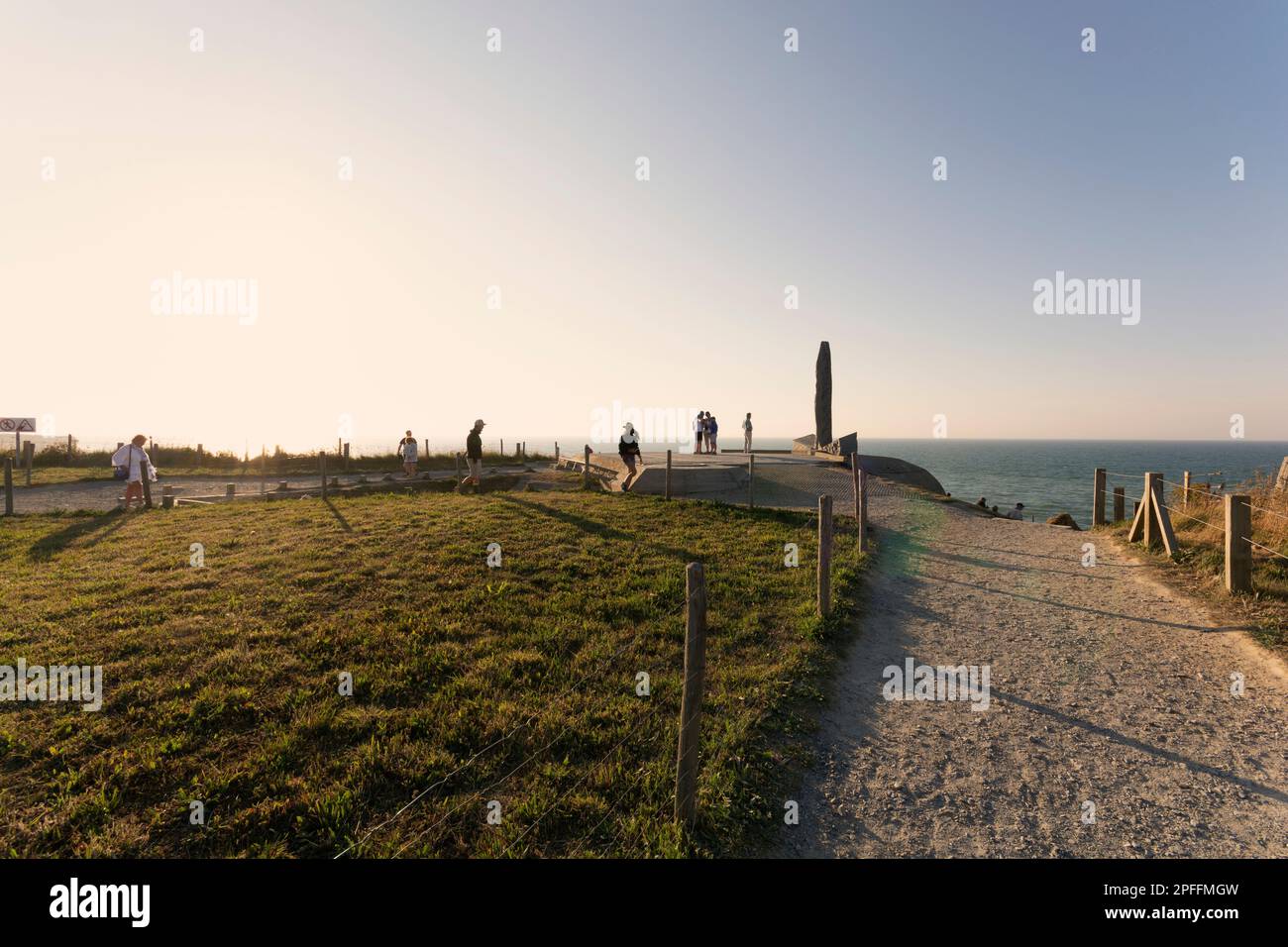 World War II ruins at the Pointe du Hoc. Coast of Normandy, between ...