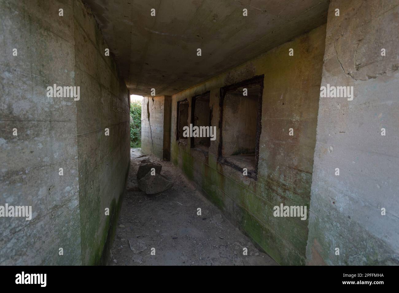 Surviving bunker at the Pointe du Hoc. Coast of Normandy, between Utah ...
