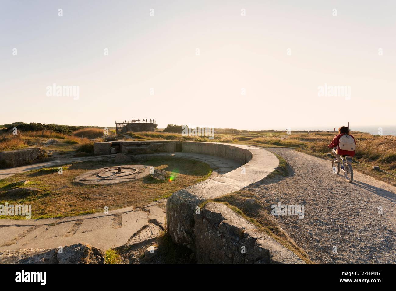 Remains of a gun pit at the Pointe du Hoc. Coast of Normandy, between ...
