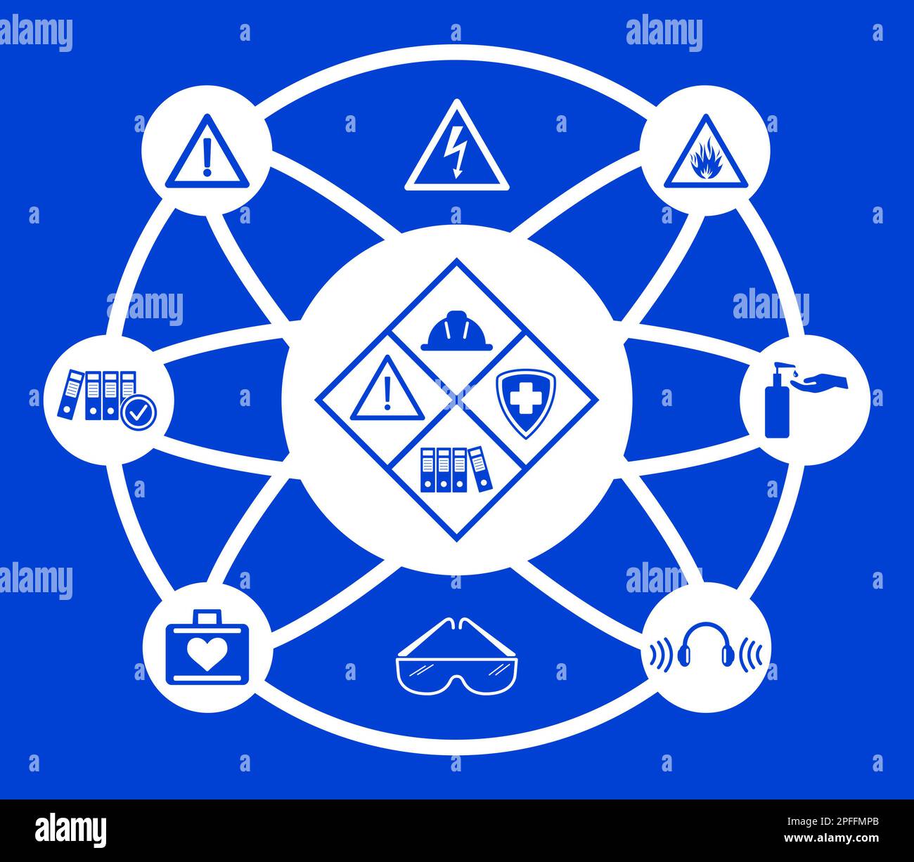 Concept of osha with connected icons Stock Photo - Alamy