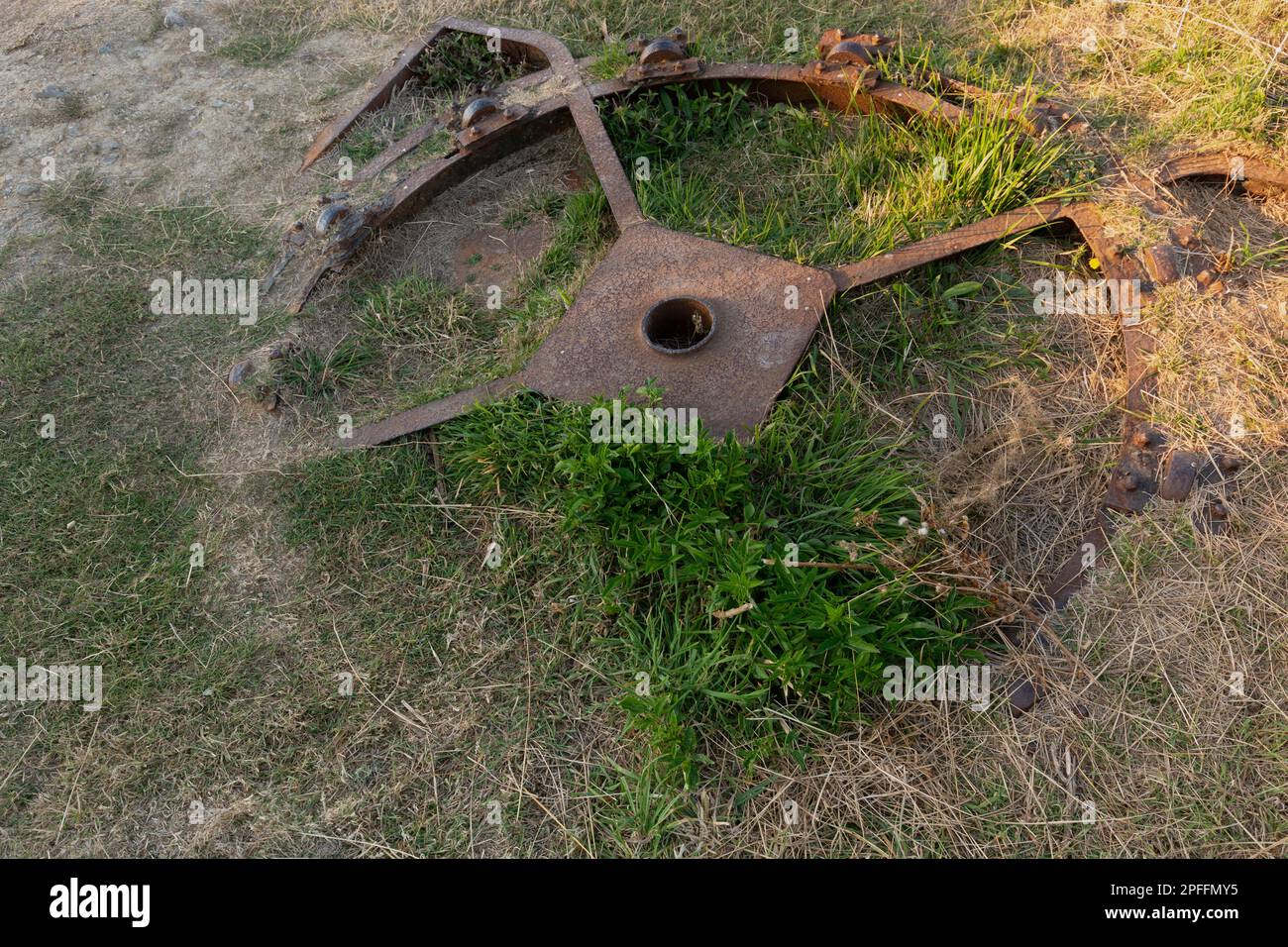 World War II ruins at the Pointe du Hoc. Coast of Normandy, between ...