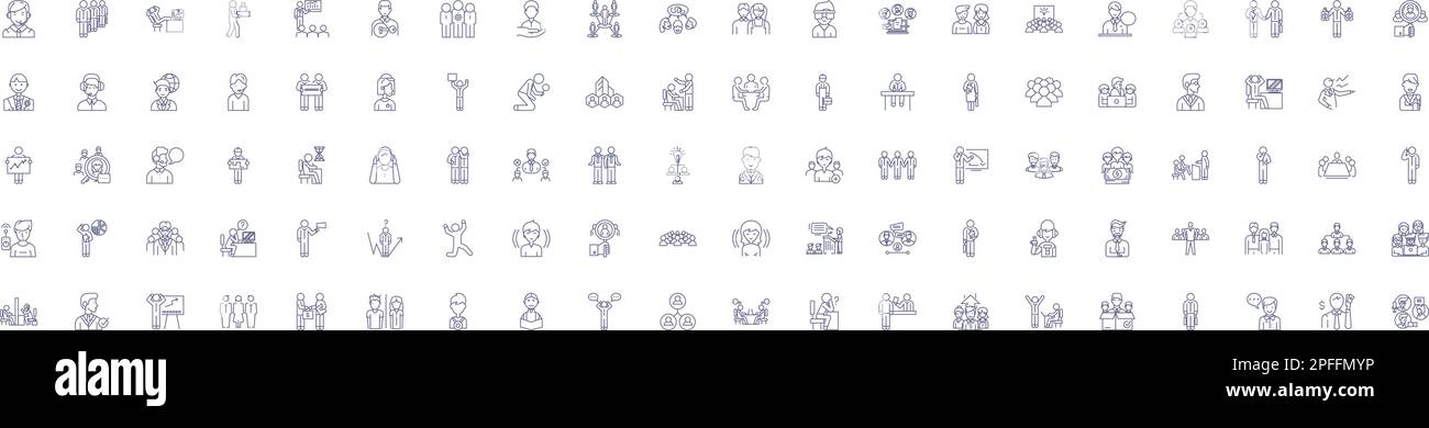 Executive committee line icons signs set. Design collection of ...