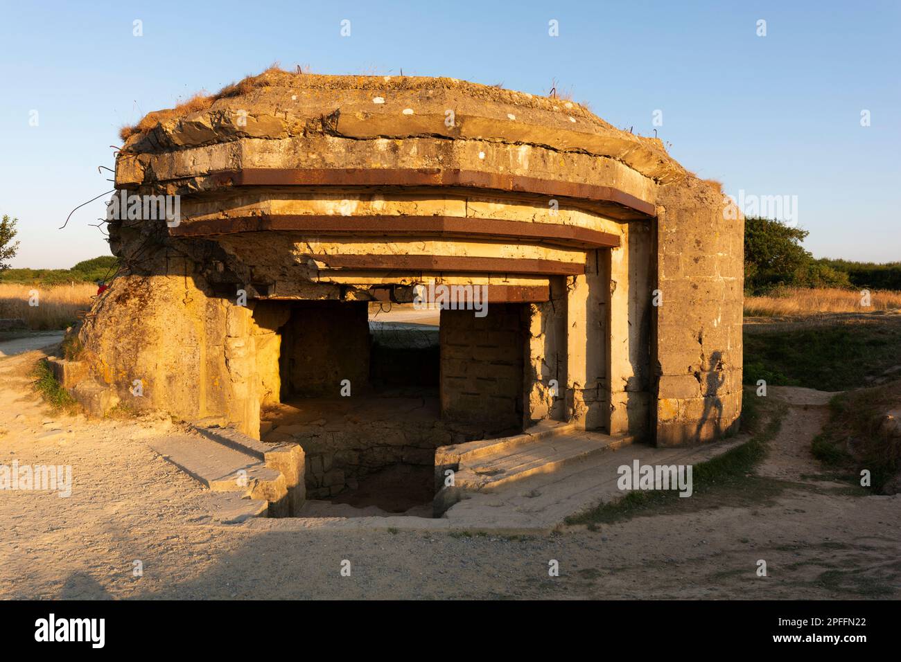 Surviving bunker at the Pointe du Hoc. Coast of Normandy, between Utah ...