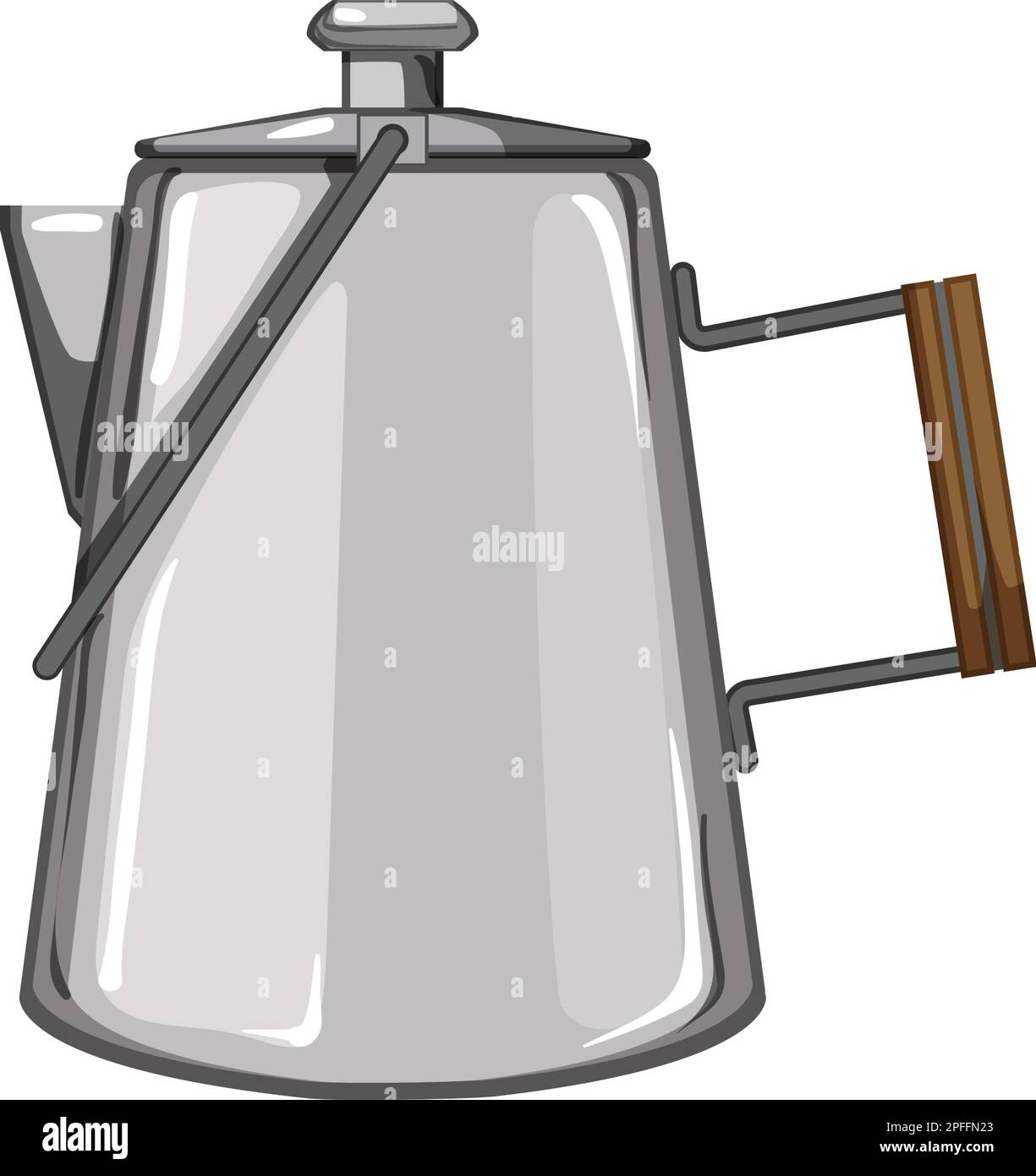 beverage percolator pot coffee cartoon vector illustration Stock Vector ...