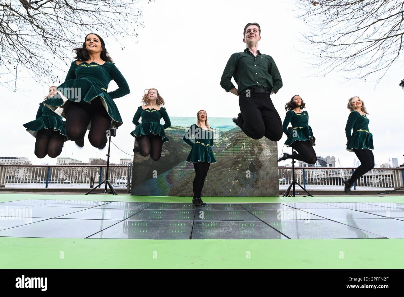 EDITORIAL USE ONLY Irish dancers perform on Tourism Ireland's 'greenest ...