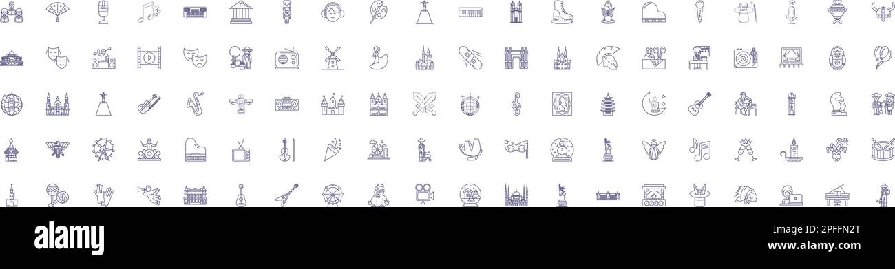 Culture And Architecture Line Icons Stock Vector Image And Art Alamy