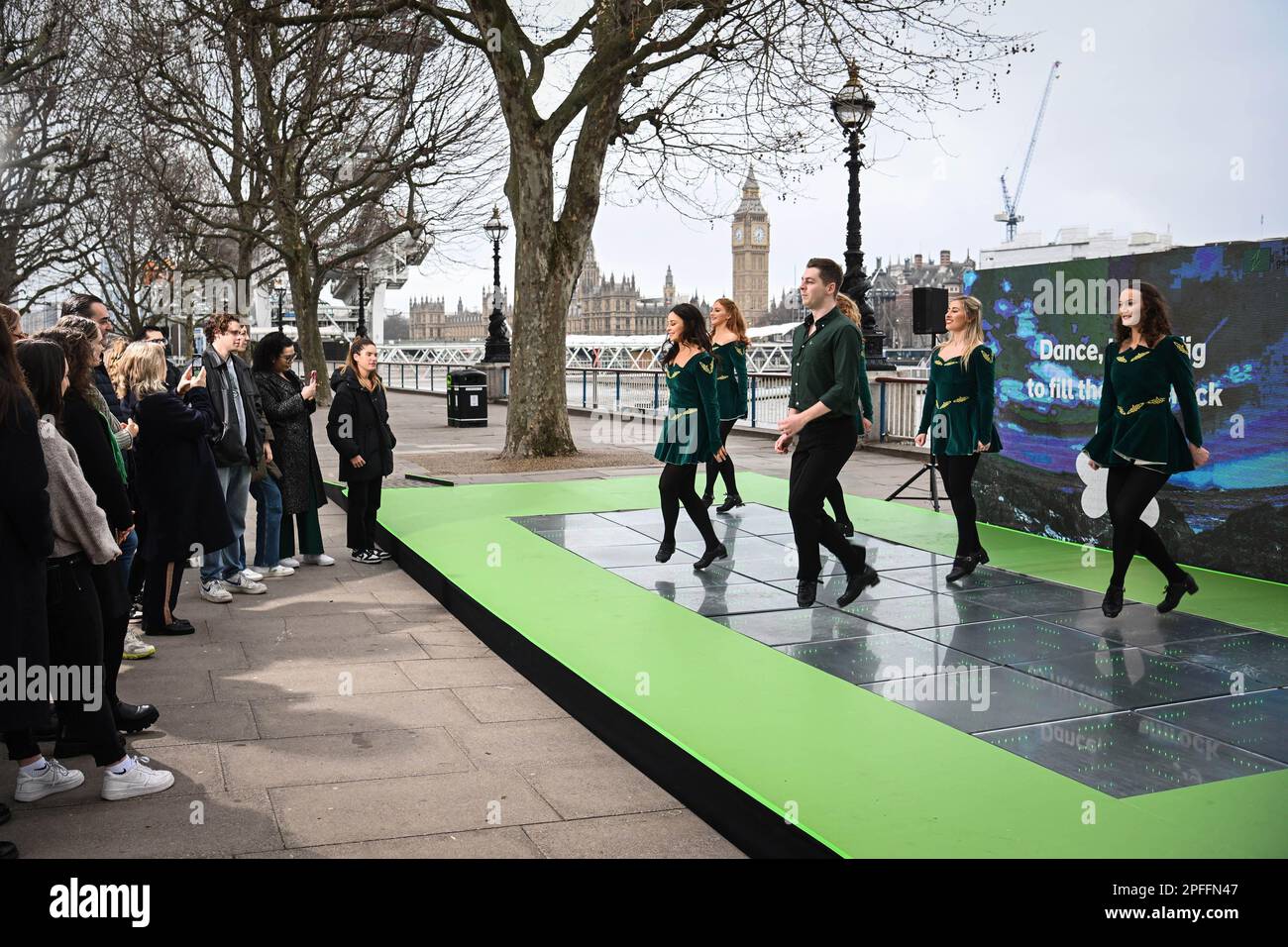 EDITORIAL USE ONLY Irish dancers perform on Tourism Ireland's 'greenest ...