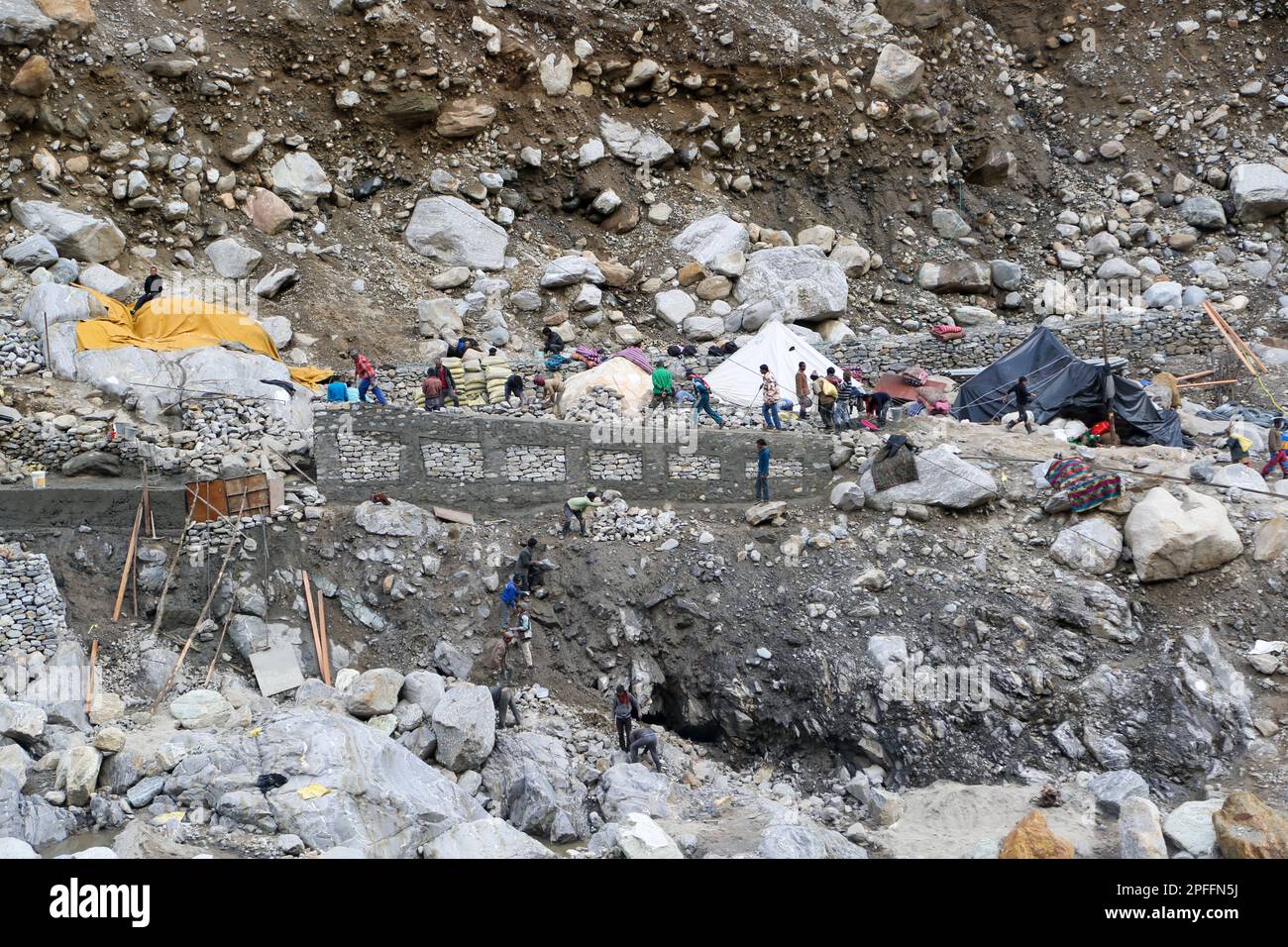 Rudarprayag, Uttarakhand, India, April 26 2014, Laborer working for ...