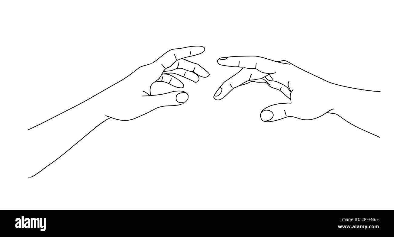 Two hands reaching towards each other vector Stock Vector Image & Art - Alamy