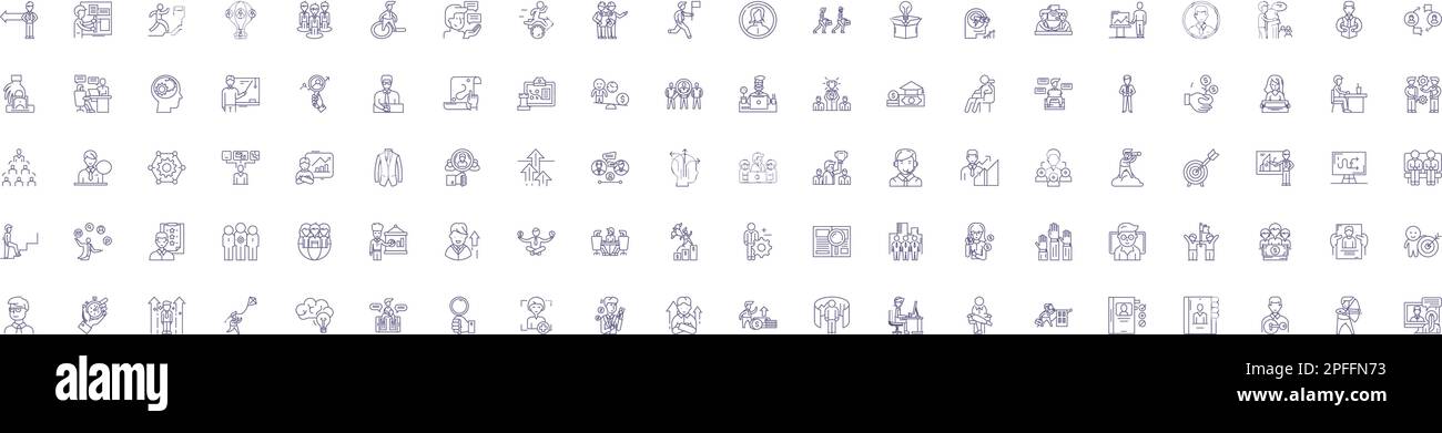 Career line icons signs set. Design collection of Employment, Job ...