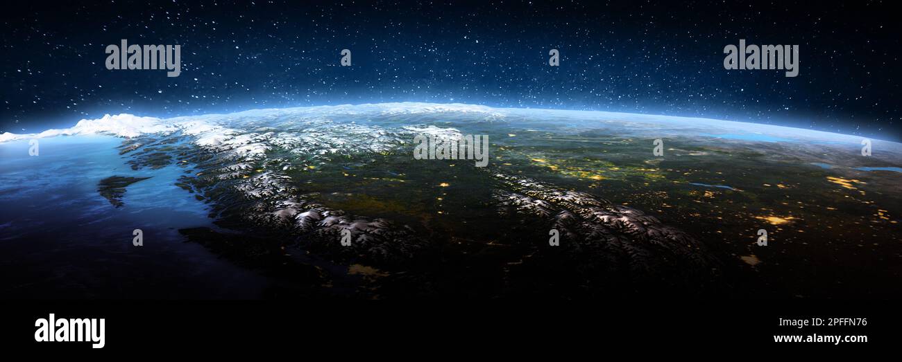 Rocky mountains, Cordillera, landscape frome space. Elements of this ...
