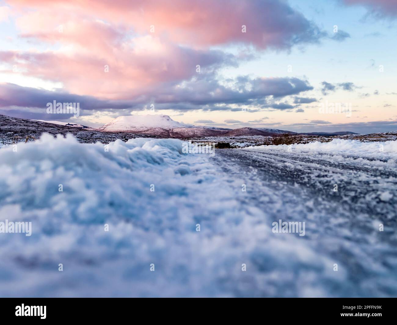 Aerial view of the Muckish seen from Gartan Mountain, County Donegal ...