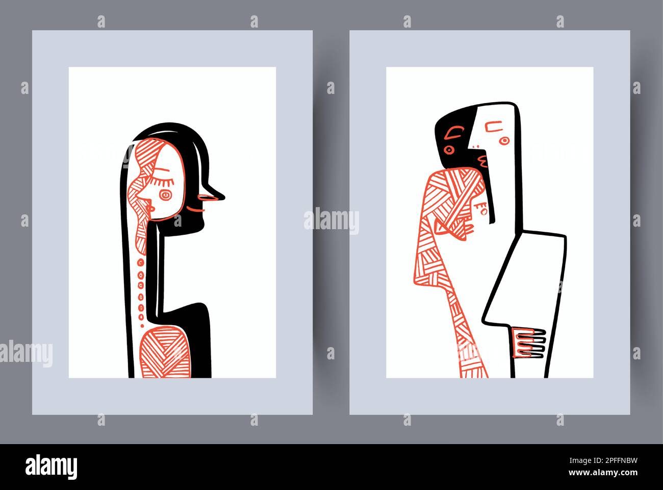 Portrait people abstract faces wall art print Stock Vector Image & Art ...