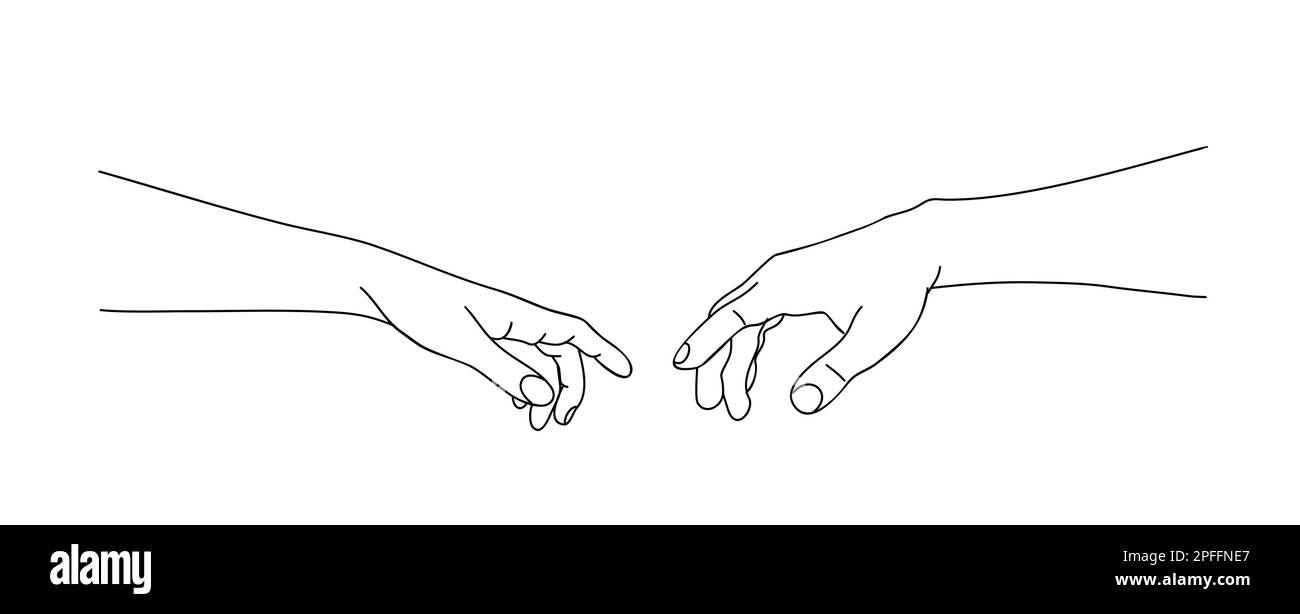 Hands reaching towards other Stock Vector Images - Alamy