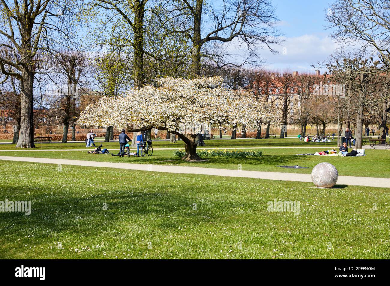 Rosenborg Castle Gardens (Kongens Have), spring; Copenhagen, Denmark ...