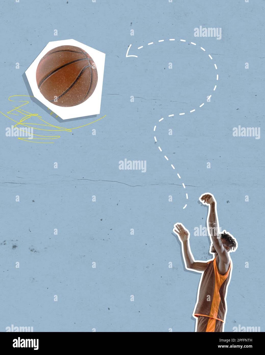 Young african basketball player throwing ball over blue background ...