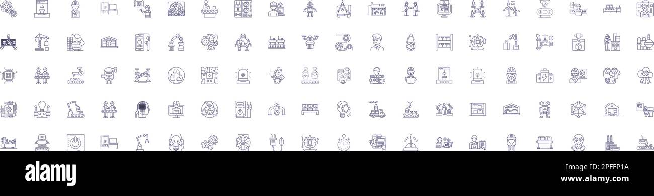 Engineering technology line icons signs set. Design collection of ... Engineering technology line icons signs set. Design collection of ...