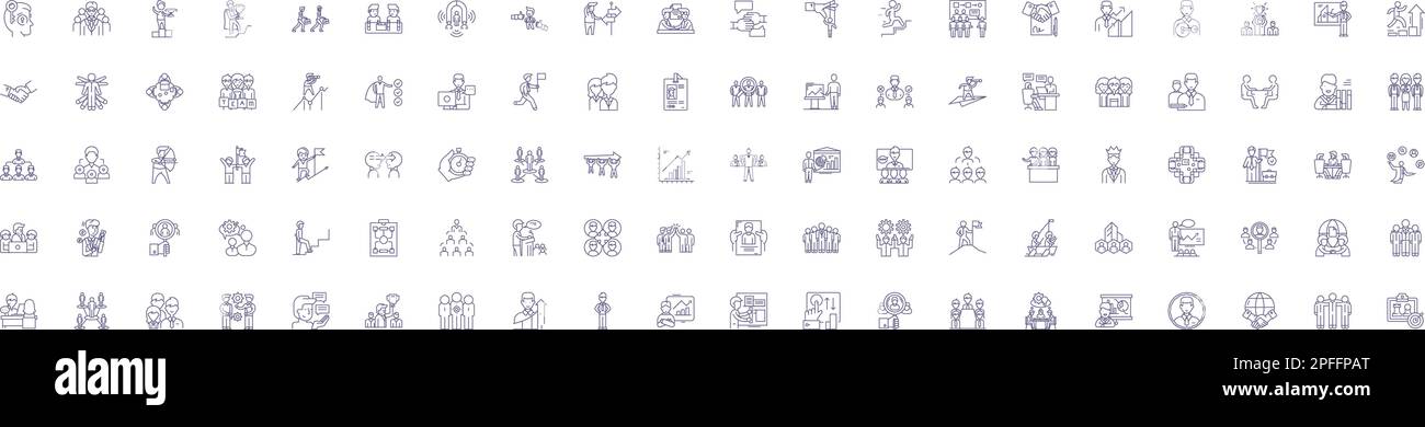 Business operations line icons signs set. Design collection of Commerce ...