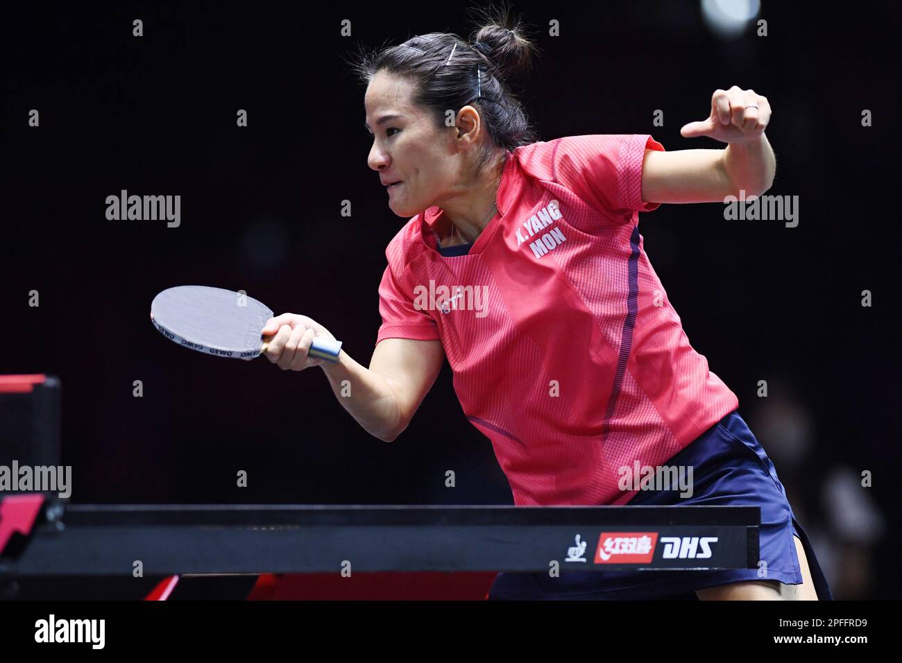 Singapore, Singapore. 17th Mar, 2023. Xiaoxin Yang (MON) Table Tennis : WTT Singapore Smash 2023 ...