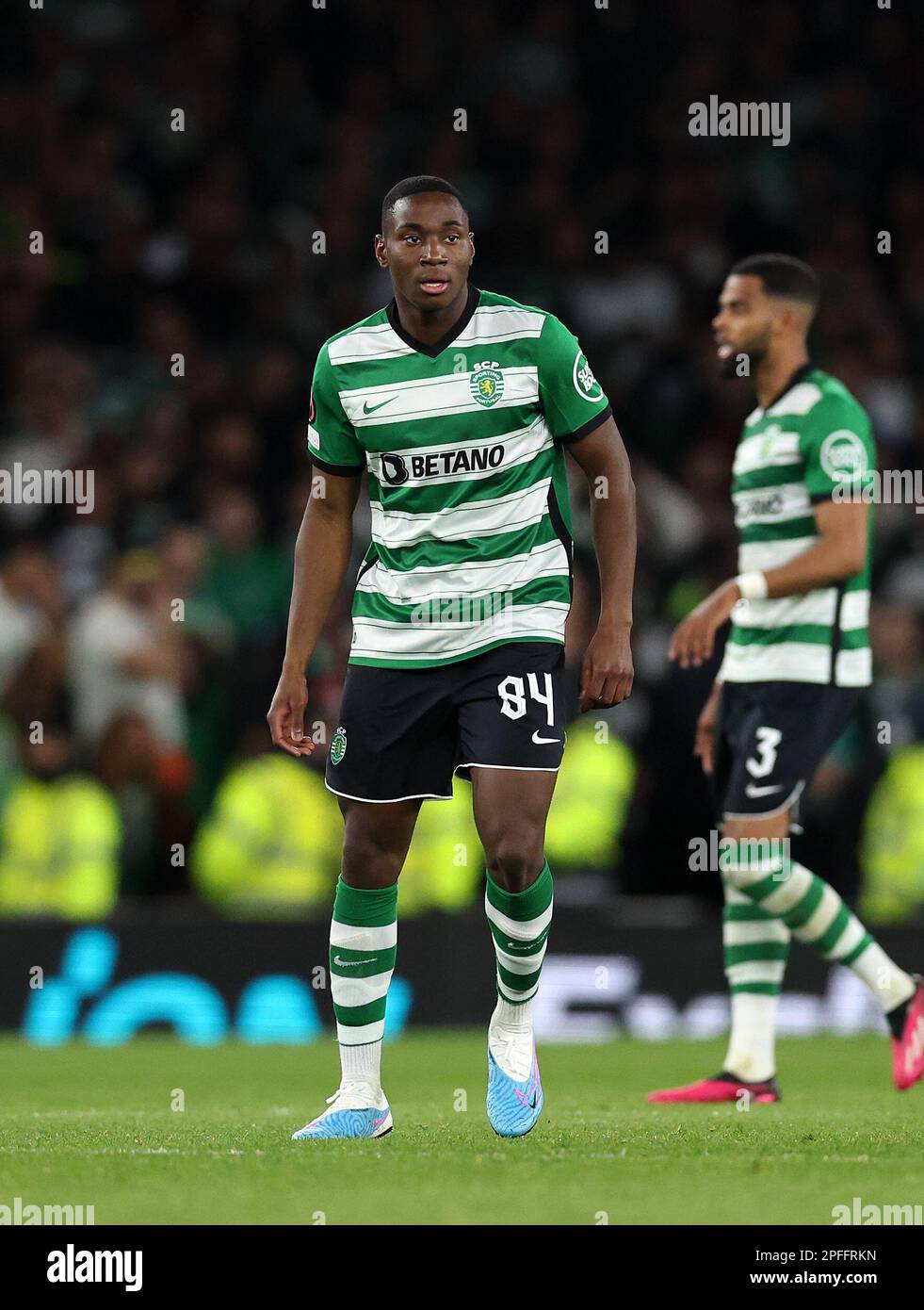 London, UK. 16th Mar, 2023. Dario Essugo of Sporting Lisbon during the ...