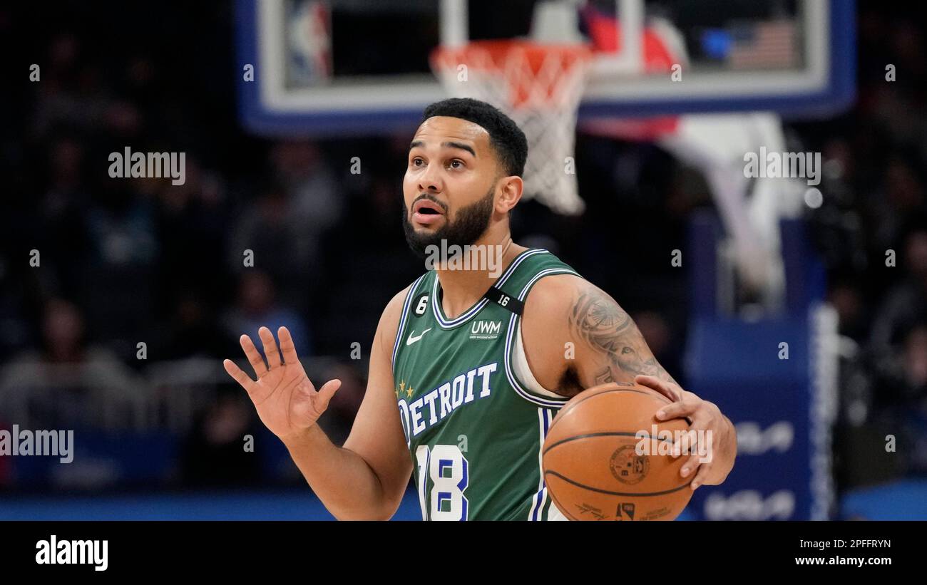 Detroit Pistons guard Cory Joseph plays during the first half of an NBA ...