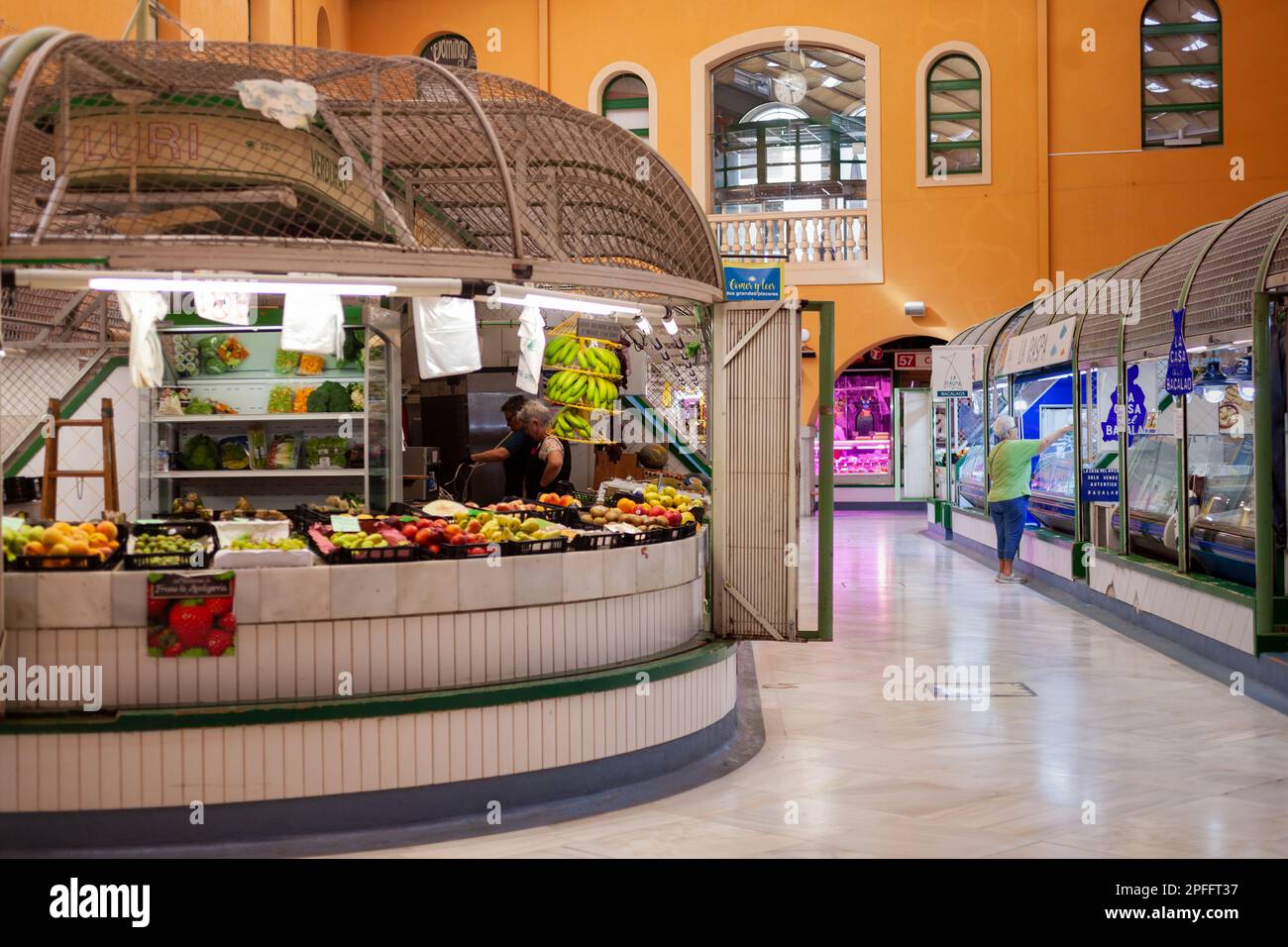 Pamplona, Spain - August 02, 2022: View of the Santo Domingo market ...